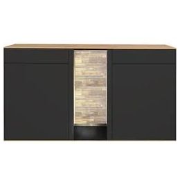 M&auml;usbacher Kommode M&Auml;USBACHER, anthrazit matt lack, asteiche, B:159cm H:90cm T:42cm, Sideboards, Kommode, Faro Sideboard B 159 cm, inkl. Beleuchtung, Push to open Funktion