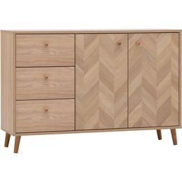 Kommode Schildmeyer, B:109cm H:73,9cm T:33,05cmeiche hell, FSC-zertifizierter Holzwerkstoff, Wohnzimmer, Sideboards, "Visby, Breite 109 cm", Made in