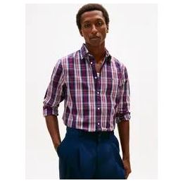 Langarmhemd Tommy Hilfiger "FLEX POPLIN MEDIUM CHECK", Herren, Gr. XXL, N-Gr, preppy navy, check, Web, Obermaterial: 100% Baumwolle, Manschette, Hemden, Button-down-Kragen, Regular fit