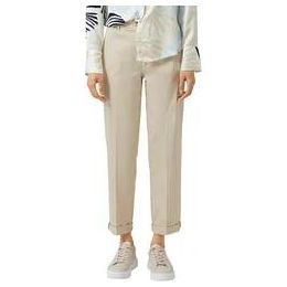 Anzughose s.Oliver BLACK LABEL, Damen, Gr. 38, N-Gr, grau beige, Web, Obermaterial: 97% Baumwolle, 3% Elasthan, unifarben, slim fit kn&ouml;chelfrei, Hosen Anzughose, mit Taschen
