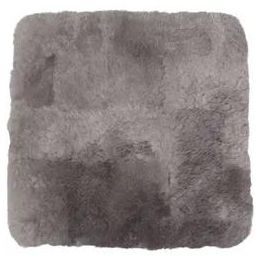 Sitzkissen HEITMANN FELLE "Lammfell Patchwork", silberfarben, B:35cm L:35cm, Lammfell, Polyester, Dekokissen_Sitzkissen_Kissenh&uuml;llen, Sitzkissen, Sitzauflage, eckig, 35x35 cm, echtes Lammfell, weich & kuschelig