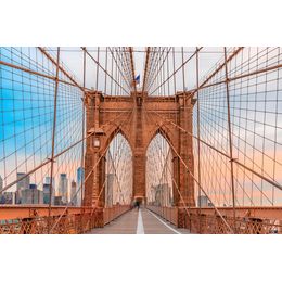papermoon Fototapete "Brooklyn Br&uuml;cke", B/L: 4m x 2,6m, Bahnen: 8 Stk., bunt, Schlafzimmer, Tapeten