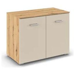 Kommode Rauch "Gamma", eiche artisan, beige (champagner), B:80cm H:61cm T:42cm, Holzwerkstoff, Sideboards, Kommode, mit 2 T&uuml;ren, verstellbaren B&ouml;den und viel Stauraum MADE IN GERMANY