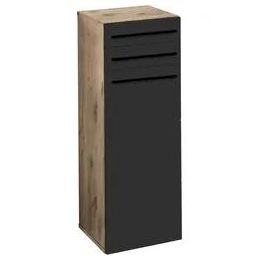 Midischrank BASIC BY BALCULINA "Rom BxHxT 34x104x31 cm", schwarz matt, viking oak, B:34cm H:104cm T:31cm, Schr&auml;nke, Midischrank, Breite 34cm, Kunststoffgriffe, Made in Europa