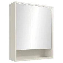 Spiegelschrank BASIC BY BALCULINA "Lucera Spiegelschrank, Badezimmerschrank BxHxT 60x75x20", beige (kaschmirfarben), B:60cm H:75cm T:20cm, Holzwerkstoff, Schr&auml;nke, Spiegelschrank, Breite 60 cm, T&uuml;r L/R montierbar, LED-Beleuchtung