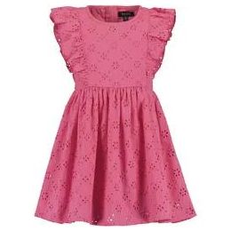 Sommerkleid Blue Seven, M&auml;dchen, Gr. 116, N-Gr, pink, Web, Obermaterial: 100% Baumwolle, unifarben, regular fit knielang, Rundhals, Fl&uuml;gel&auml;rmel Volant, Kleider Sommerkleid, mit Volants und toller Lochstickerei