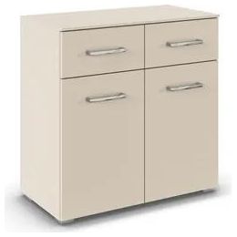 Kommode Rauch "Gamma", beige (champagner), B:80cm H:81cm T:42cm, Holzwerkstoff, Sideboards, Kommode, mit zwei T&uuml;ren und zwei ger&auml;umigen Schubladen MADE IN GERMANY