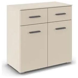 Kommode Rauch "Gamma", beige (champagner), B:80cm H:81cm T:42cm, Holzwerkstoff, Sideboards, Kommode, mit zwei T&uuml;ren und zwei ger&auml;umigen Schubladen MADE IN GERMANY