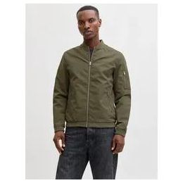 Jack & Jones Blouson JACK & JONES "JJERUSH mit Stehkragen und Rei&szlig;verschlusstaschen", Herren, Gr. S, dusty olive, Web, Obermaterial: 100% Polyester, unifarben, regular fit taillenbedeckt, ohne Ausschnitt, Rippb&uuml;ndchen, Jacken Blouson, unifarben, modisch, regular fit, Polyester