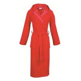 Unisex-Bademantel Carl Ross "supercombed light" Gr. L, intense rot, pink, L:130cm, Frottier, Hausm&auml;ntel, Kapuze