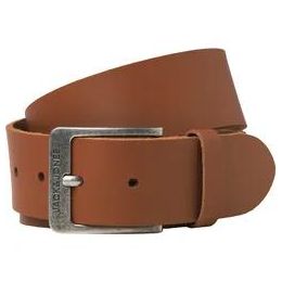 Jack & Jones Lederg&uuml;rtel JACK & JONES "JACBRAGA LEATHER BELT SN", Damen, Gr. 100, cognac, Leder, unifarben, G&uuml;rtel Lederg&uuml;rtel, mit silberner Schlie&szlig;e