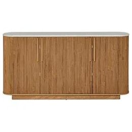 Sideboard Jahnke "STRING SB 160", montana eiche, marmor wei&szlig;, B:159,5cm H:80,5cm T:39,6cm, Holzwerkstoff, Sideboards, Sideboard, Sideboard, 4-t&uuml;rig, Marmor-Look, Breite 159,5 cm