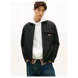 Tommy Hilfiger Hemdjacke TOMMY JEANS "TJM PADDED TECH CORD", Herren, Gr. XL, schwarz, Cord, Obermaterial: 82% Baumwolle, 18% Polyamid, regular fit normal, Manschette, Jacken, Overshirt, lockere Form, wattiert