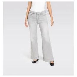 Weite Jeans MAC "DREAM WIDE", Damen, Gr. 40, L&auml;nge 32, ash grau washed, Denim/Jeans, Obermaterial: 75% Baumwolle, 12% Modal, 9% Polyester, 4% Elasthan, figurumspielend kn&ouml;chellang, Jeans, mit weitem Bein-Stretch