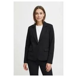 Jackenblazer Freequent "FQNANNI-JACKET", Damen, Gr. L, schwarz, Web, Obermaterial: 73% Polyester, 24% Viskose, 3% Elasthan, unifarben, tailliert h&uuml;ftbedeckend, tiefer V-Ausschnitt, Blazer, mit Viskose