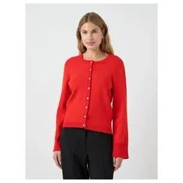 Strickjacke Y.A.S "YASELENA LS KNIT CARDIGAN S. NOOS", Damen, Gr. XL, fiery rot, Strick, Obermaterial: 75% Viskose, 25% Nylon, unifarben, regular fit normal, Rundhals, Strickjacken Strickjacke