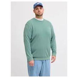 Jack & Jones PlusSize Sweatshirt "JJBRANDON SWEAT CREW NECK PLS", Herren, Gr. 3XL, mineral blau, angeraute Sweatware, Obermaterial: 60% Polyester, 40% Baumwolle, JACK & JONES PLUSSIZE, bedruckt, regular fit, Rundhals, Rippb&uuml;ndchen, Sweatshirts Sweatshirt