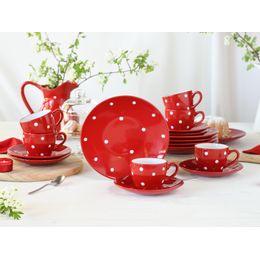 Creatable Kaffeeservice "Polka Dots, Service 18-tlg.", 18bunt, Geschirr-Sets, Fr&ouml;hliche Farbgebung, Polka Dots