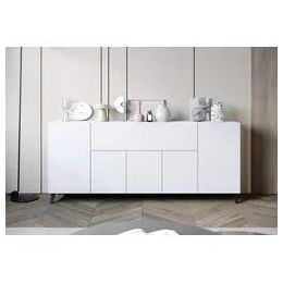 Sideboard Home Affaire "SIDEBOARD PHUKET II, Stilvolle, grifflose kommode, Breite 180cm", wei&szlig; matt, B:180cm H:76cm T:37,5cm, ABS-Kunststoff, FSC-zertifizierter Holzwerkstoff, Kunststoff, Spanplatte, Sideboards, Sideboard, Mit 5 T&uuml;ren, 1 Klappe, 7 F&auml;chern und h&ouml;henverstellbaren Einlegeb&ouml;den