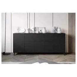 Sideboard Home Affaire "SIDEBOARD PHUKET II, Stilvolle, grifflose kommode, Breite 180cm", graphite schwarz matt, B:180cm H:76cm T:37,5cm, ABS-Kunststoff, FSC-zertifizierter Holzwerkstoff, Holzwerkstoff, Kunststoff, Sideboards, Sideboard, Mit 5 T&uuml;ren, 1 Klappe, 7 F&auml;chern und h&ouml;henverstellbaren Einlegeb&ouml;den