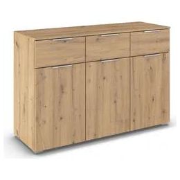 Kombikommode Rauch "Sideboard Schubladenkommode CORTONA mit Dekor-Front", eiche artisan, B:120cm H:81cm T:42cm, Holzwerkstoff, Sideboards, Kombikommode, mit 3 Schubladen und 3 verstellbaren Einlegeboden MADE IN GERMANY