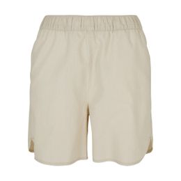 Urban Classics Damen Shorts "Urban Classics Damen Ladies Linen Mixed Shorts"softseagrass, Gr. L, unifarben, 55% Leinen, 45% Baumwolle, Hosen