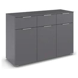Kombikommode Rauch "Sideboard Schubladenkommode CORTONA mit Dekor-Front", graumetallic, B:120cm H:81cm T:42cm, Holzwerkstoff, Sideboards, Kombikommode, mit 3 Schubladen und 3 verstellbaren Einlegeboden MADE IN GERMANY