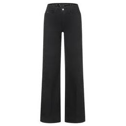 Weite Jeans MAC "DREAM WIDE", Damen, Gr. 40, L&auml;nge 32, schwarz, schwarz, Denim/Jeans, Obermaterial: 75% Baumwolle, 12% Modal, 9% Polyester, 4% Elasthan, figurumspielend kn&ouml;chellang, Jeans, mit weitem Bein-Stretch