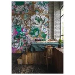 Livingwalls Vliestapete LIVING WALLS "Florale Mustertapete Blumentapete Vintage Vlies", braun, B:2,7m H:0,02m L:4m, Vlies, Tapeten