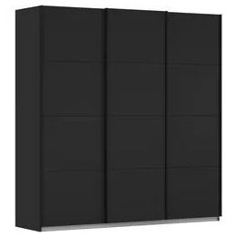Schwebet&uuml;renschrank OTTO HOME "Kleiderschrank Schrank Garderobe AGORDO mit Dekor- oder Hochglanzfront", schwarz, griffleisten schwarz, B:203cm H:210cm T:62cm, Holzwerkstoff, Schr&auml;nke, Schwebet&uuml;renschrank, in 4 Breiten und 2 H&ouml;hen MADE IN GERMANY