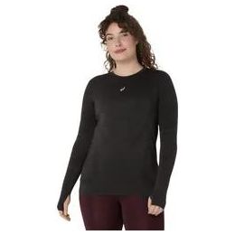 Laufshirt asics "ROAD SEAMLESS LS TOP", Damen, Gr. M, performance schwarz, graphite grau, Obermaterial: 65% Polyamid, 35% Polyester, Shirts Laufshirt