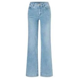 Weite Jeans MAC "Dream Wide authentic", Damen, Gr. 40, L&auml;nge 34, summer blau clouds wash, Denim/Jeans, Obermaterial: 92% Baumwolle, 5% Elastomultiester, 3% Elasthan, straight fit lang, Jeans, mit formendem Shaping-Effekt, Topseller