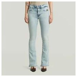 G-Star Raw Bootcut-Jeans G-STAR "3301 Flare Wmn", Damen, Gr. 29, L&auml;nge 34, sun faded blau celestite, Denim/Jeans, Obermaterial: 89% Baumwolle, 9% Polyester, 2% Elasthan, bootcut fit normal, Jeans, aus Stretch-Denim