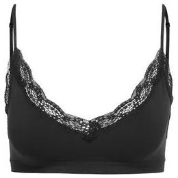 Bralette Only "ONLVICKY LACE SCOOP NECK BRALETTE ACC", Damen, Gr. M, N-Gr, schwarz, Jersey, Obermaterial: 90% Polyamid, 10% Elasthan, unifarben, k&ouml;rpernah, BHs Bralette, Materialmix