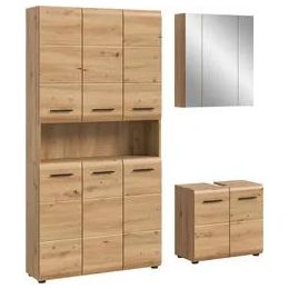 Badezimmer-Set Welltime, artisan oak nb, B:165cm H:185cm T:30cm, MDF, Spanplatte, Kastenm&ouml;bel-Sets, Florenz, Badkombination 3-tlg., Artisan Oak NB, Mehrzweckschrank