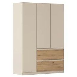 Dreht&uuml;renschrank Rauch "Kleiderschrank Schrank Garderobe W&auml;scheschrank Schlafzimmer JOEL", beige (champagner), eiche artisan, B:136cm H:197cm T:54cm, Holzwerkstoff, Schr&auml;nke, Dreht&uuml;renschrank, mit zwei Schubladen, mit Push-to-Open Funktion MADE IN GERMANY