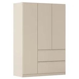 Dreht&uuml;renschrank Rauch "Kleiderschrank Schrank Garderobe W&auml;scheschrank Schlafzimmer JOEL", beige (champagner), B:136cm H:197cm T:54cm, Holzwerkstoff, Schr&auml;nke, Dreht&uuml;renschrank, mit zwei Schubladen, mit Push-to-Open Funktion MADE IN GERMANY
