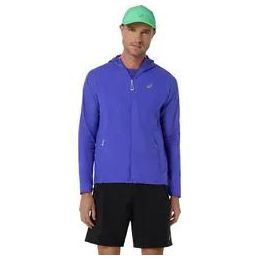 Laufjacke asics "ROAD PACKABLE JACKET", Herren, Gr. XXL, cobalt burst, illuminate gr&uuml;n, Softshell, Obermaterial: 100% Nylon, normal, hoch geschlossener Ausschnitt, Raglan&auml;rmel, Jacken, &Uuml;bergangsjacke