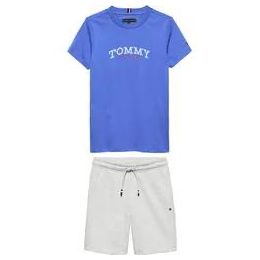 Shirt & Shorts Tommy Hilfiger "MONOTYPE GRAPHIC TEE SHORT SET", Jungen, Gr. 16 (176), empire blau, Jersey, Obermaterial: 80% Baumwolle, 20% Polyester, unifarben, KOB Set-Artikel, Kinder bis 16 Jahre, Druck, regular fit