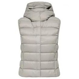 Steppweste Only "ONLRUBY QUILTED DOWN HOOD WAISTCOAT OTW", Damen, Gr. L, string, Steppware, Obermaterial: 100% Nylon, unifarben, normal, Westen Steppweste