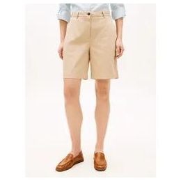 Chinoshorts Tommy Hilfiger "CO GMD BLEND CHINO SHORT", Damen, Gr. 36, N-Gr, beige, Web, Obermaterial: 65% Baumwolle, 33% Lyocell, 2% Elasthan, unifarben, gerade kurz, Hosen Chinoshorts, mit gekn&ouml;pften Ges&auml;&szlig;taschen, Regular Fit