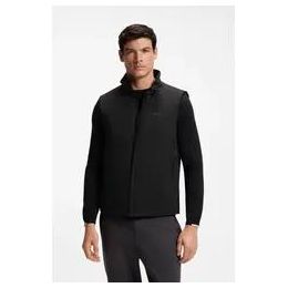 Funktionsweste BOSS Green, Herren, Gr. L, schwarz001, Web, Obermaterial: 100% Polyamid, unifarben, regular fit normal, hoch geschlossener Ausschnitt, Westen Funktionsweste, Regular Fit, 4-Wege-Stretch-Qualit&auml;t, Highloft-Stretch-Wattierung