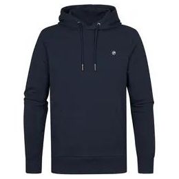 Kapuzensweatshirt PETROL INDUSTRIES "Men Sweater Hooded", Herren, Gr. L (40), navy blau, Sweatware, Obermaterial: 95% Baumwolle, 5% Elasthan, unifarben, regular fit h&uuml;ftbedeckend, Rundhals, Flachstrickb&uuml;ndchen, Sweatshirts, mit K&auml;ngurutasche und Kordelzug