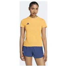 Laufshirt Adidas PERFORMANCE "ADIZERO E TEE", Damen, Gr. XS, pure tangerine, Obermaterial: 100% Polyester, normal, Rundhals, Shirts Laufshirt