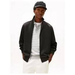 Sweatjacke Tommy Hilfiger "MODERN ATH TRACK JACKET", Herren, Gr. M, schwarz, Sweatware, Obermaterial: 95% Polyester, 5% Elasthan, normal, B&uuml;ndchen, Sweatjacken Sweatjacke