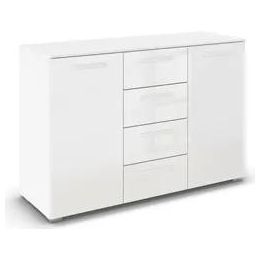 Kombikommode Rauch "Sideboard Schubladenkommode OTELI mit Dekor- und Hochglanzfront", alpinwei&szlig;, hochglanz wei&szlig;, B:120cm H:81cm T:42cm, Holzwerkstoff, Sideboards, Kombikommode, vier gro&szlig;e Schubladen und 2 T&uuml;ren, mit 4 Einlegeb&ouml;den MADE IN GERMANY