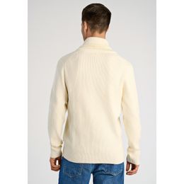 LINDBERGH Herren Strickpullover "Strickpullover Relaxed Fit", wei&szlig;, Gr. M, unifarben, Obermaterial: 80% Baumwolle, 20% Polyester, Pullover