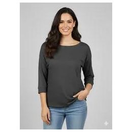 3/4-Arm-Shirt Ragwear "SHIMONA O", Damen, Gr. S, grau (dunkelgrau), Jersey, Obermaterial: 50% Polyester, 38% Baumwolle, 12% Viskose, bedruckt, gemustert, normal, Rundhals, Shirts 3/4-Arm-Shirt, mit 3/4 &Auml;rmel