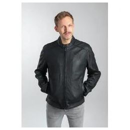 Lederjacke Mauritius "MMDeplu", Herren, Gr. XXXL (56), schwarz anthrazit, Obermaterial: 100% Schafsleder. Futter: 100% Baumwolle. &Auml;rmelfutter: 100% Polyester, unifarben, regular fit h&uuml;ftbedeckend, Jacken, mit Bikerkragen