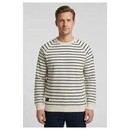 Sweater Camel Active, Herren, Gr. XL, sanftes wei&szlig;, Sweatware, Obermaterial: 100% Baumwolle, gestreift, normal h&uuml;ftbedeckend, Rundhals, B&uuml;ndchen, Sweatshirts Sweater, im Streifen-Design